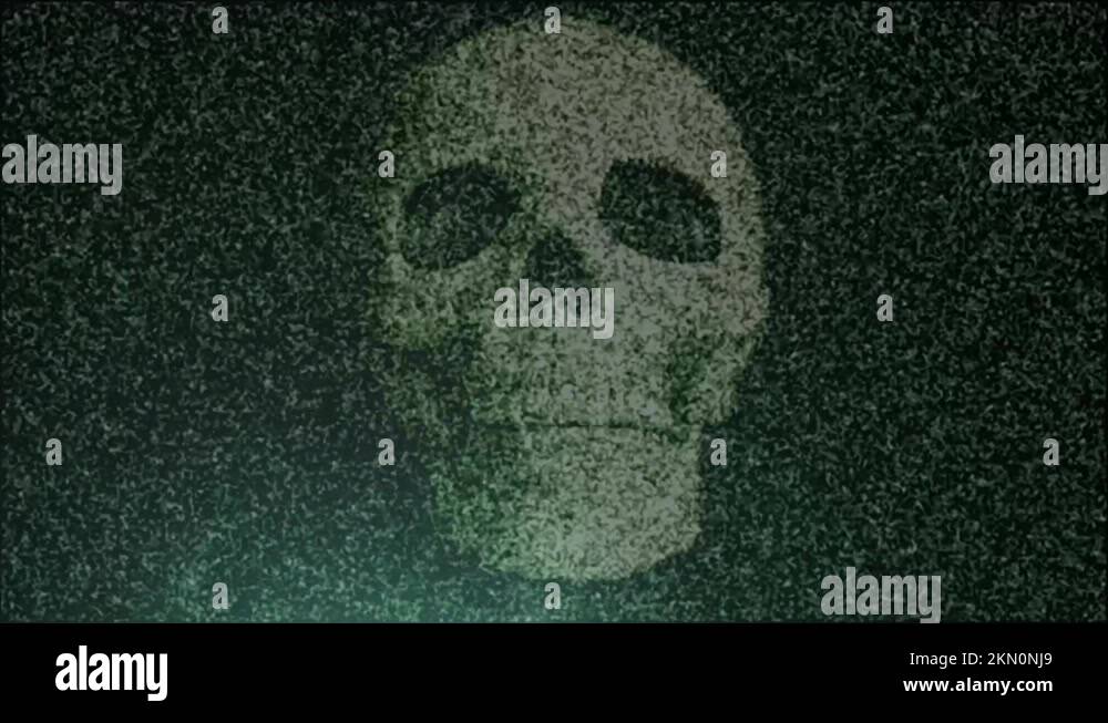 Creepy chattering skull stop motion animation with static overlay Stock ...