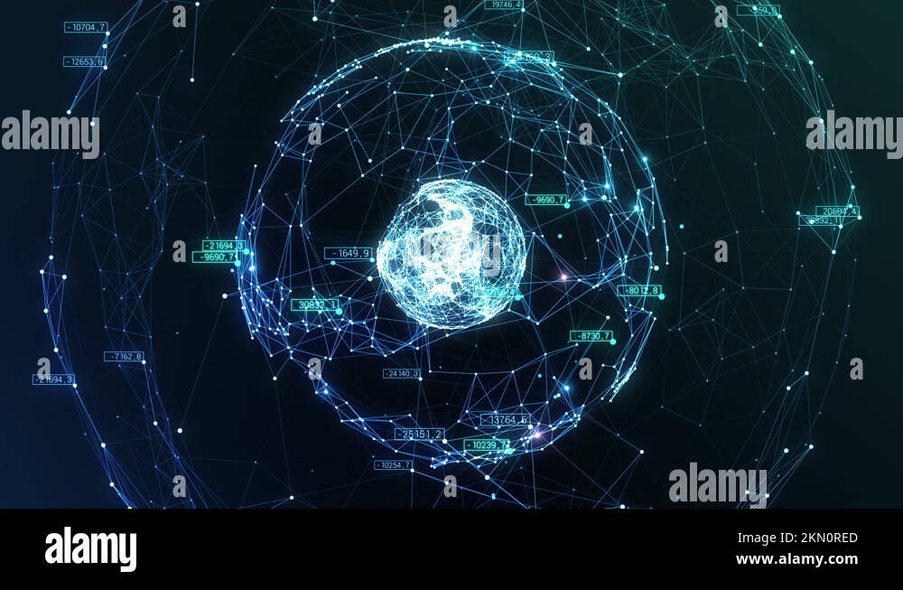Network Grid Growing Abstract 3d Animation. Beautiful Digital Structure ...