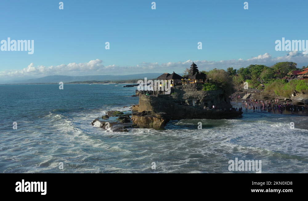 bali island famous bay tourist temple complex aerial panorama 4k ...