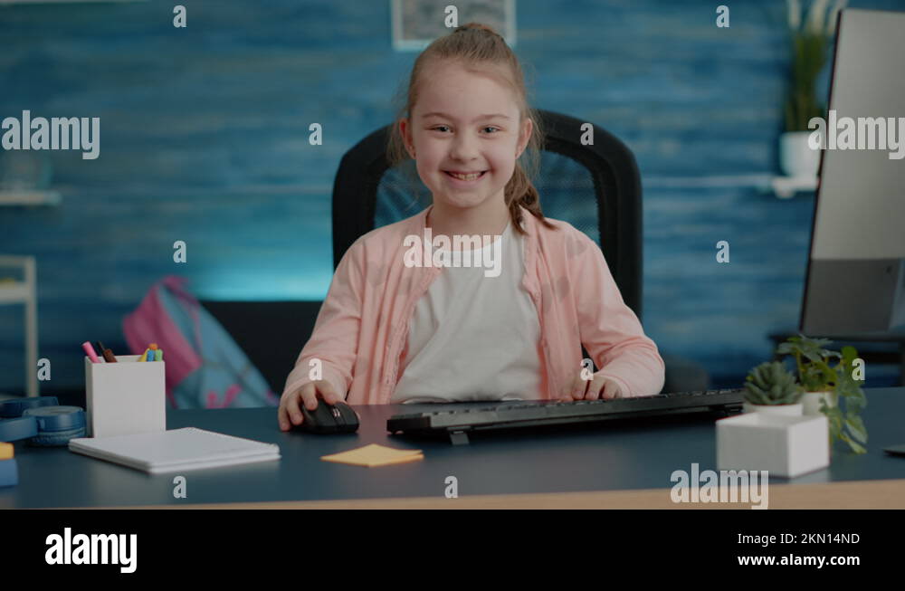 Little girl using desktop computer Stock Videos & Footage - HD and 4K ...