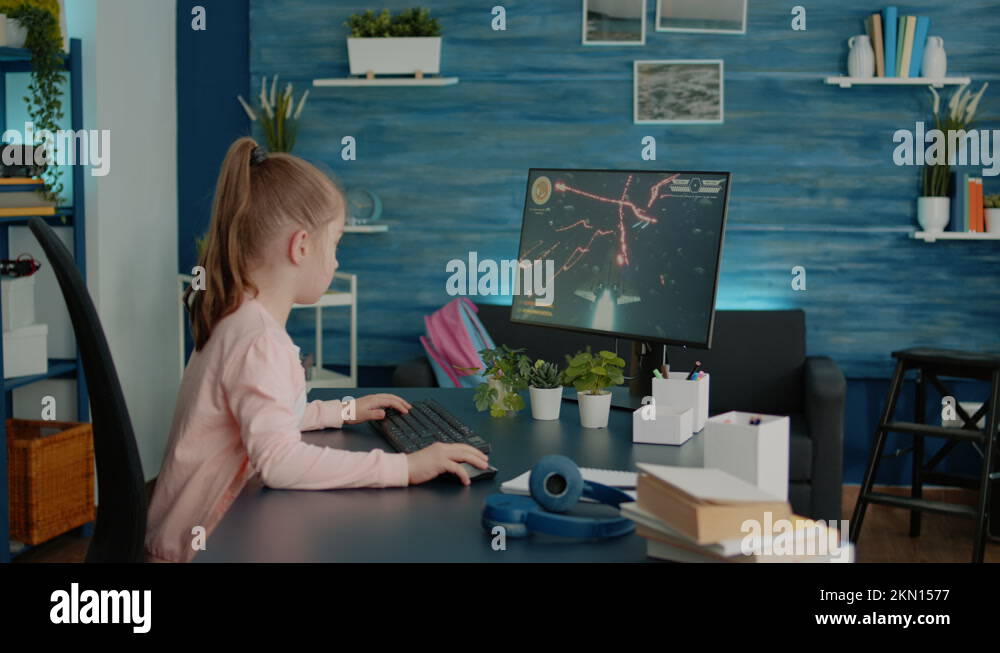 Frustrated child losing at video games on computer Stock Video Footage ...