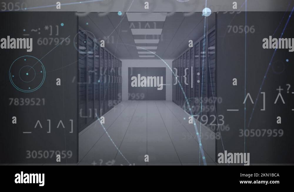 Animation of moving numbers and math formulas over office corridor Stock Video Footage - Alamy