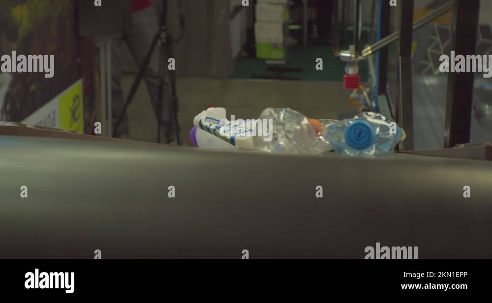 Waste sorting center.industrial recycling of plastic packaging. Plastic ...