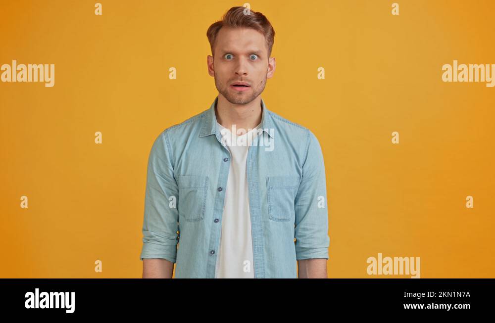 Mad outraged guy listen unexpected gossip news viral scandal concept ...