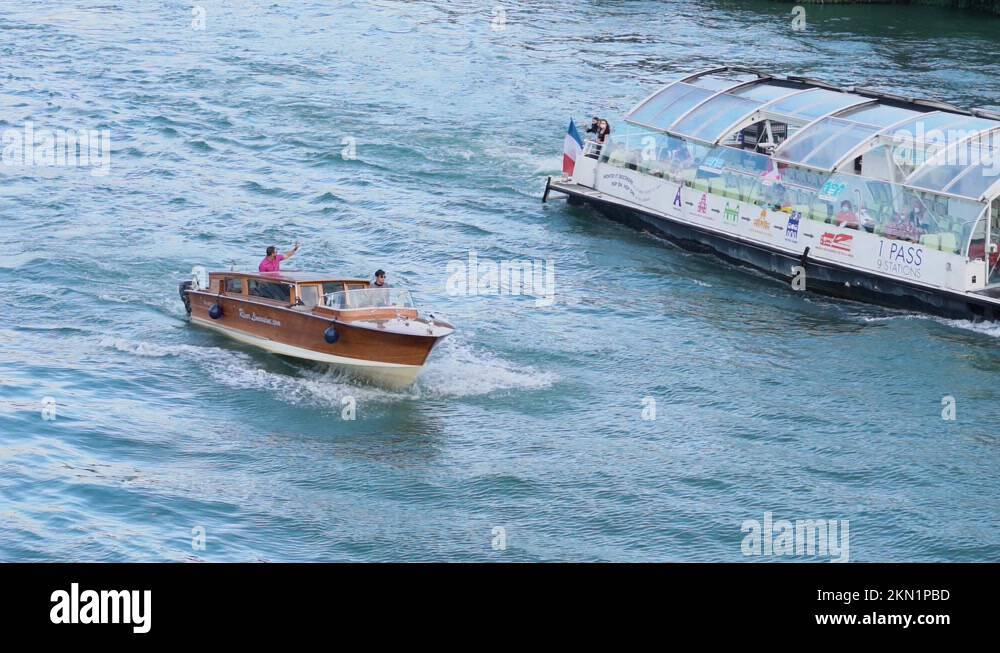 Captain Driving Private Boat Cruise On The Seine River Waves at Batobus ...