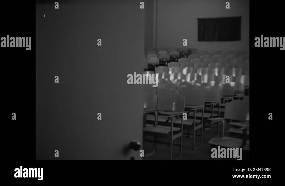 Japan 1950s: Campus building. Yukawa Hall dedication. Lecture hall ...