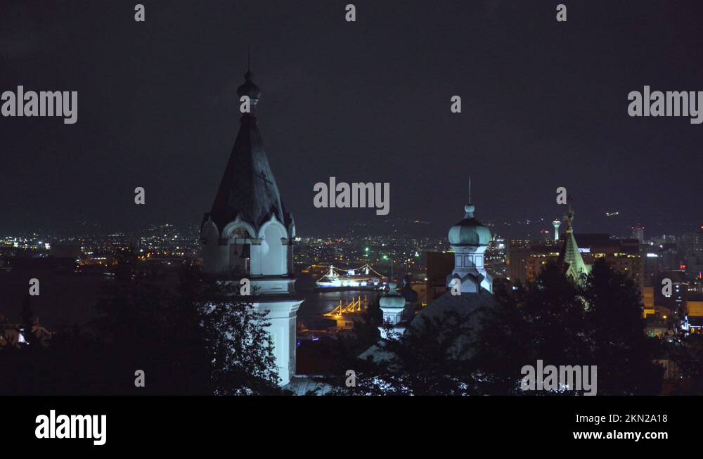 Church roof and night Hakodate townscape Stock Video Footage - Alamy
