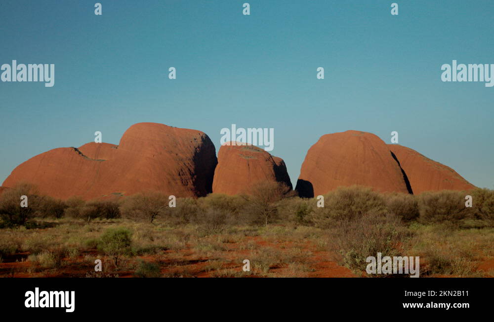 late afternoon close zoom in on kata tjuta in the northern territory ...