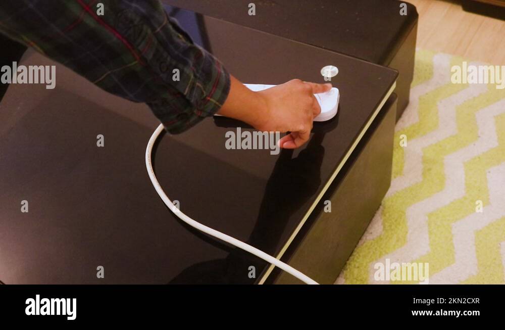 Adapter Switches Being Switched On By Ethnic Hand - Back View Stock ...