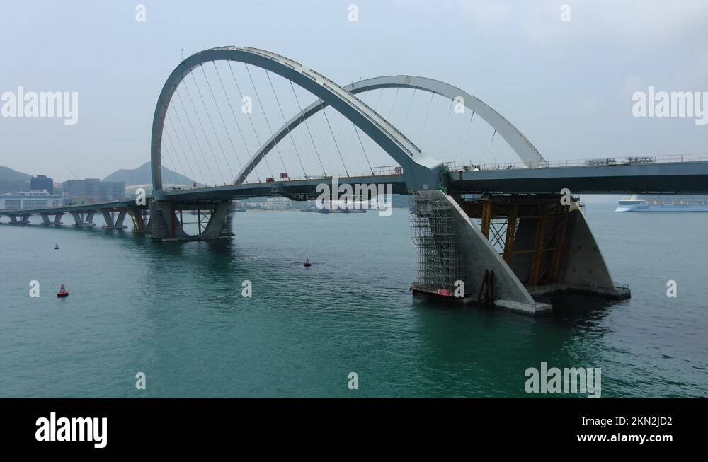 Hong Kong cross bay link construction project, a dual two-lane bridge ...