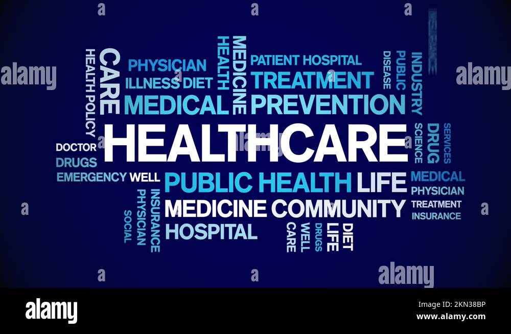 Healthcare animated word cloud,animation kinetic typography seamless ...