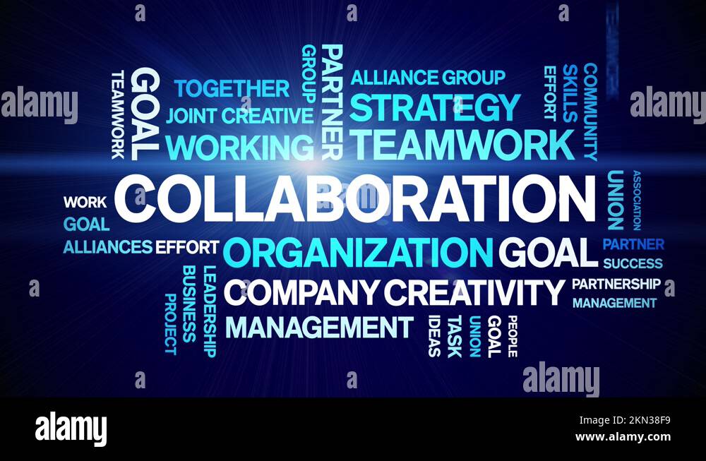 Collaboration animated word cloud,animation kinetic typography seamless ...