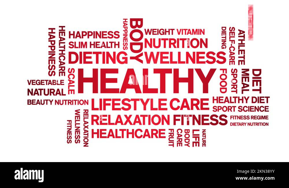 Healthy animated word cloud,design animation kinetic typography ...