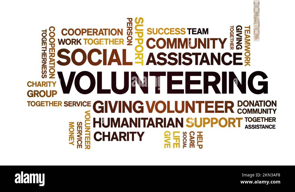 Volunteering animated word cloud,design animation typography seamless ...