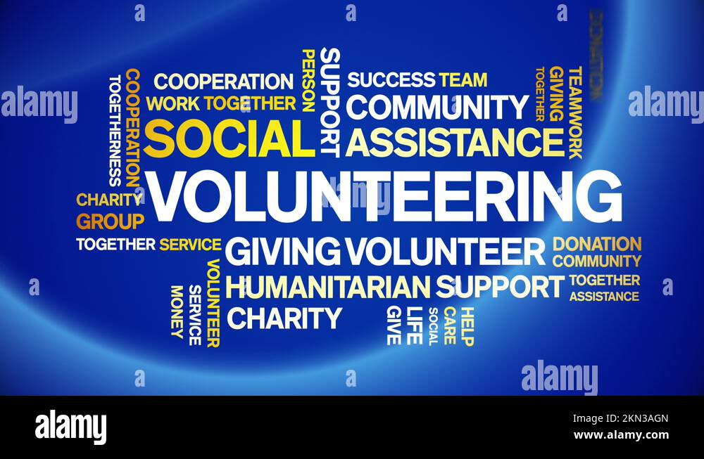 Volunteering animated word cloud,design animation typography seamless ...