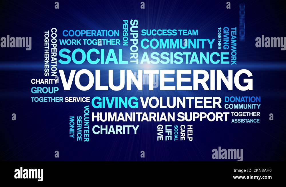 Volunteering animated word cloud,design animation typography seamless ...