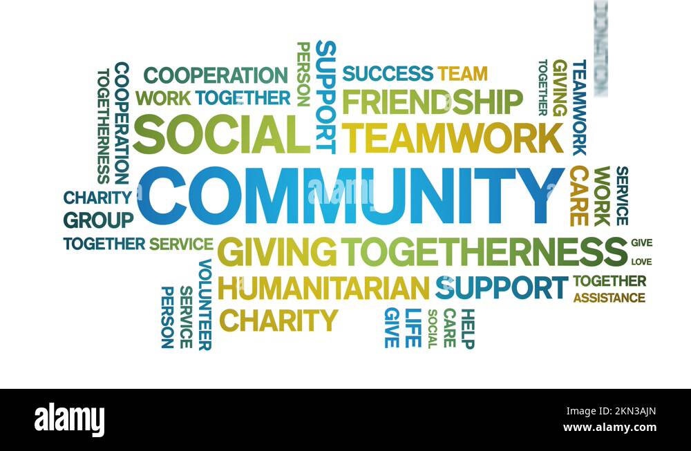 Community animated word cloud,tag design animation typography seamless ...