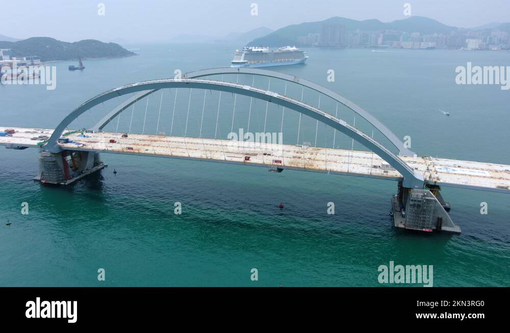 Hong Kong cross bay link construction project, a dual two-lane bridge ...