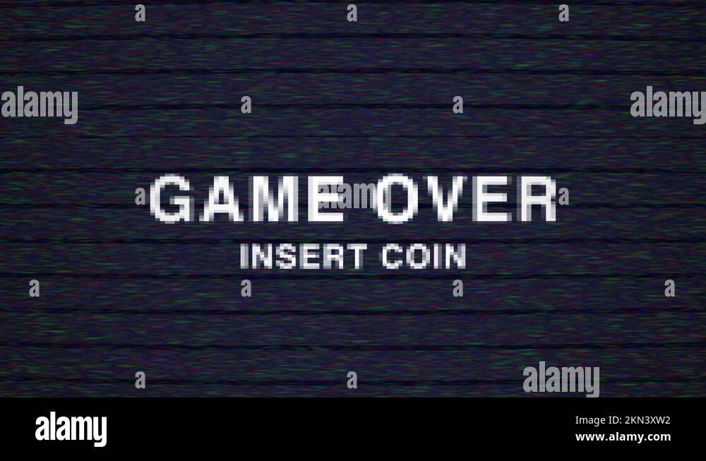 Animated Game Over Insert Coin 80s Retro Text with TV Effects 4K Stock ...