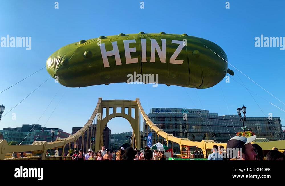 Giant Heinz Pickle balloon during Picklesburgh on Roberto Clemente ...