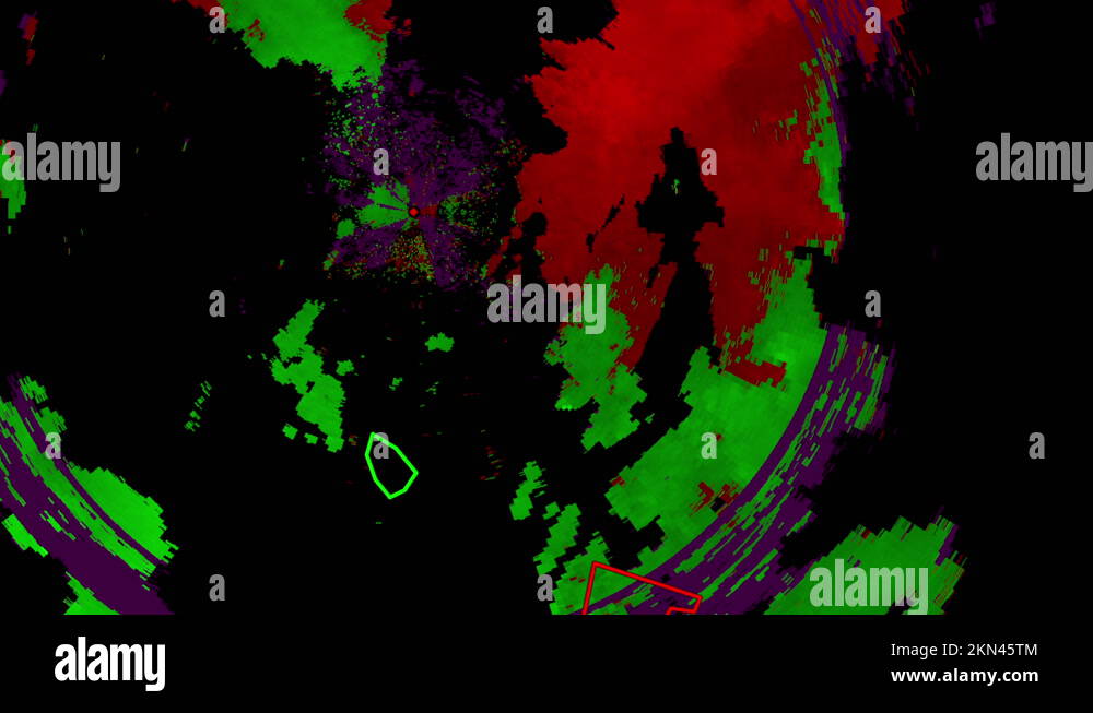 Severe thunderstorms with tornado as seen on Doppler weather radar ...