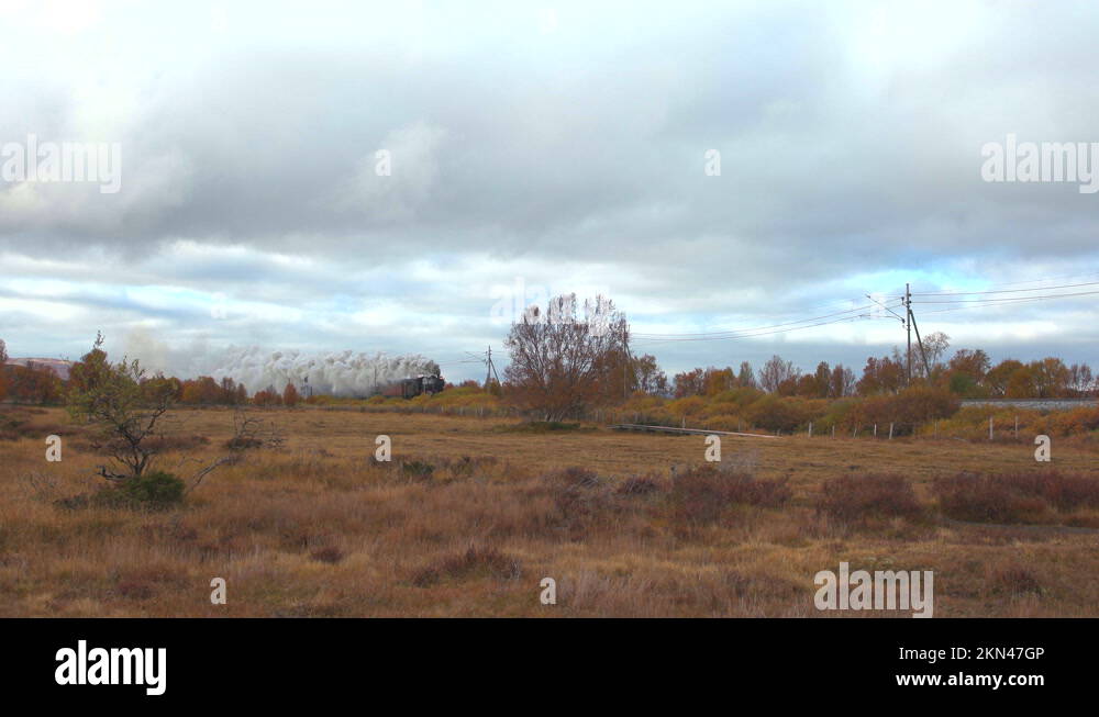 steam locomotive nsb class 30 old carriages passing ambient sound ...