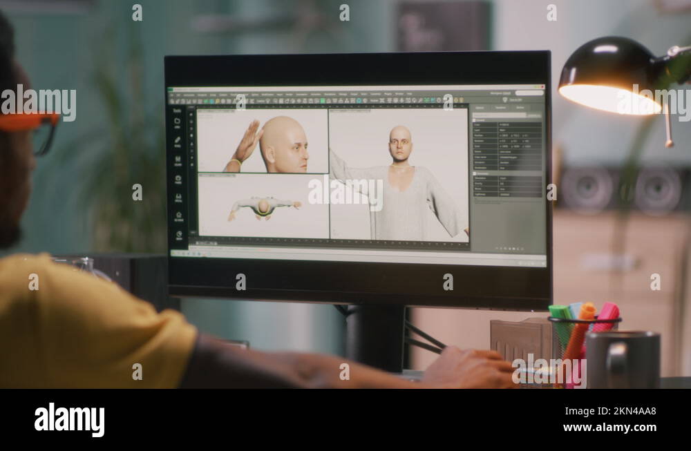 Man creating human 3D model Stock Video Footage - Alamy