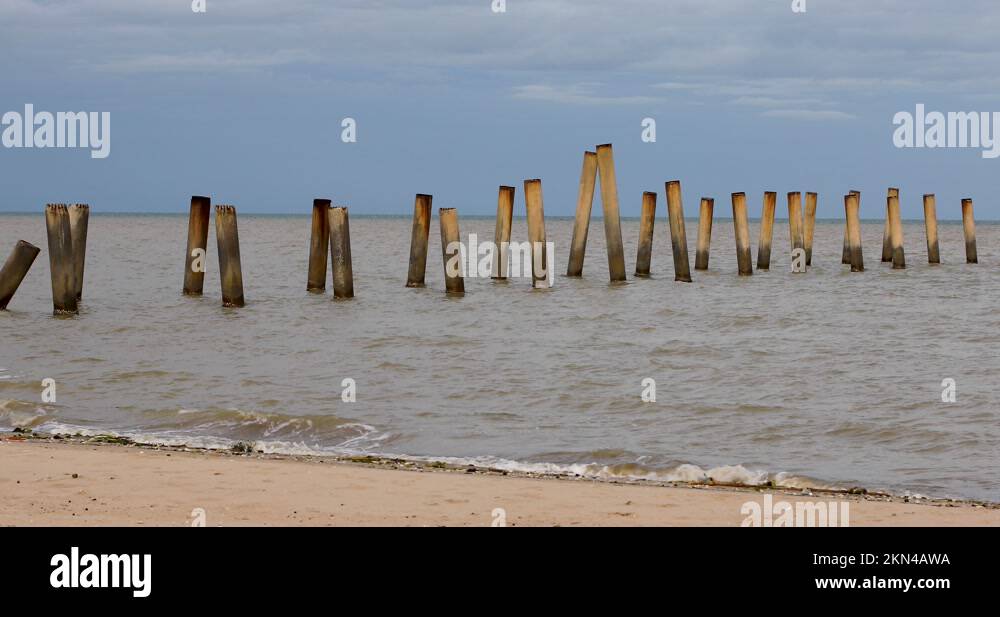 Columns of pier concrete columns pier by the Stock Videos & Footage ...