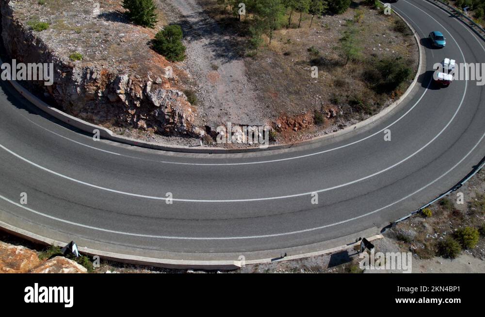 Aerial top view curved road Stock Videos & Footage - HD and 4K Video ...
