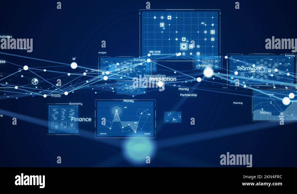 Communication network concept. Digital transformation. GUI (Graphical ...