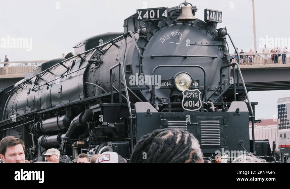 People gather around and admire Union Pacific's Big Boy 4014 steam ...