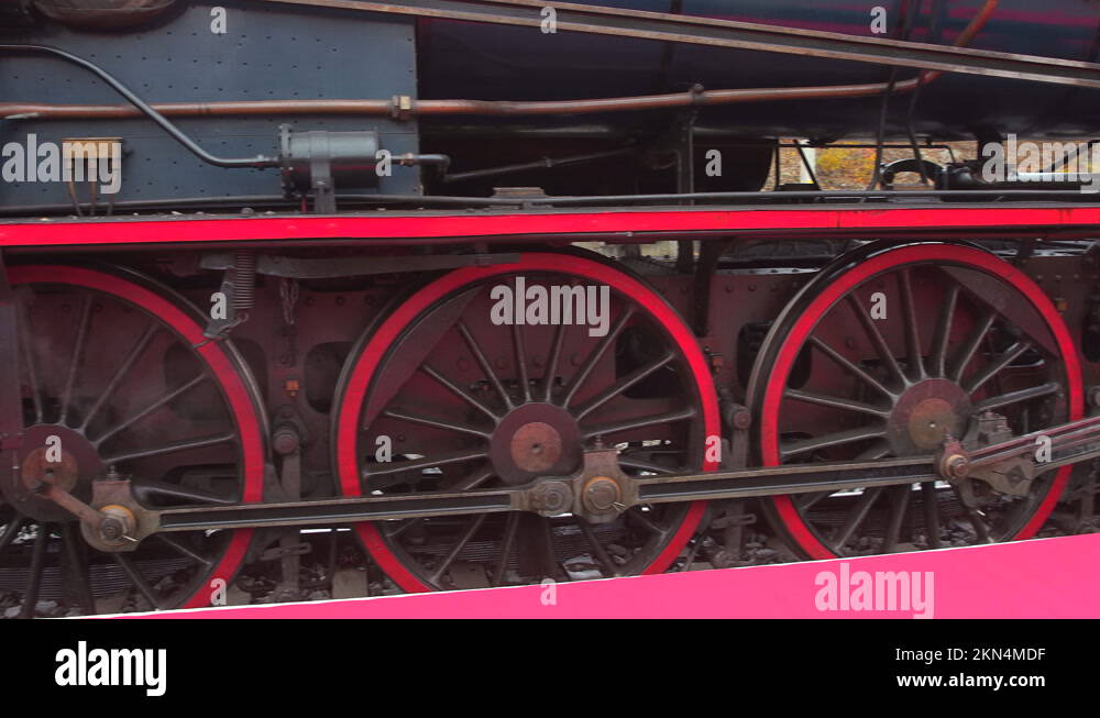 steam locomotive nsb class 30 drive wheels details panning left norway ...