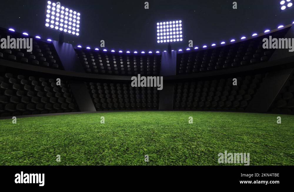 Sport stadium background, flashing lights . Glowing stadium lights, 3d ...