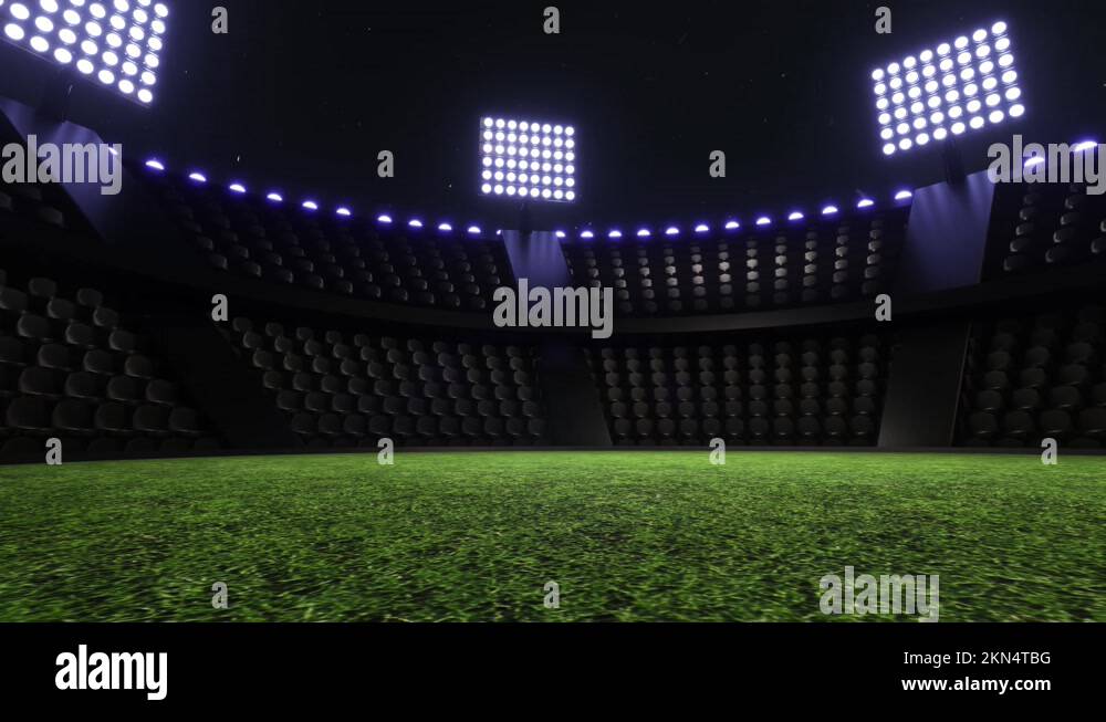 Sport stadium background, flashing lights . Glowing stadium lights, 3d ...