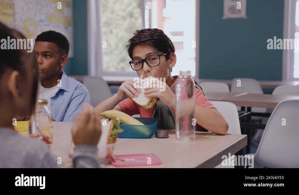 Children eating lunch at school Stock Videos & Footage - HD and 4K ...