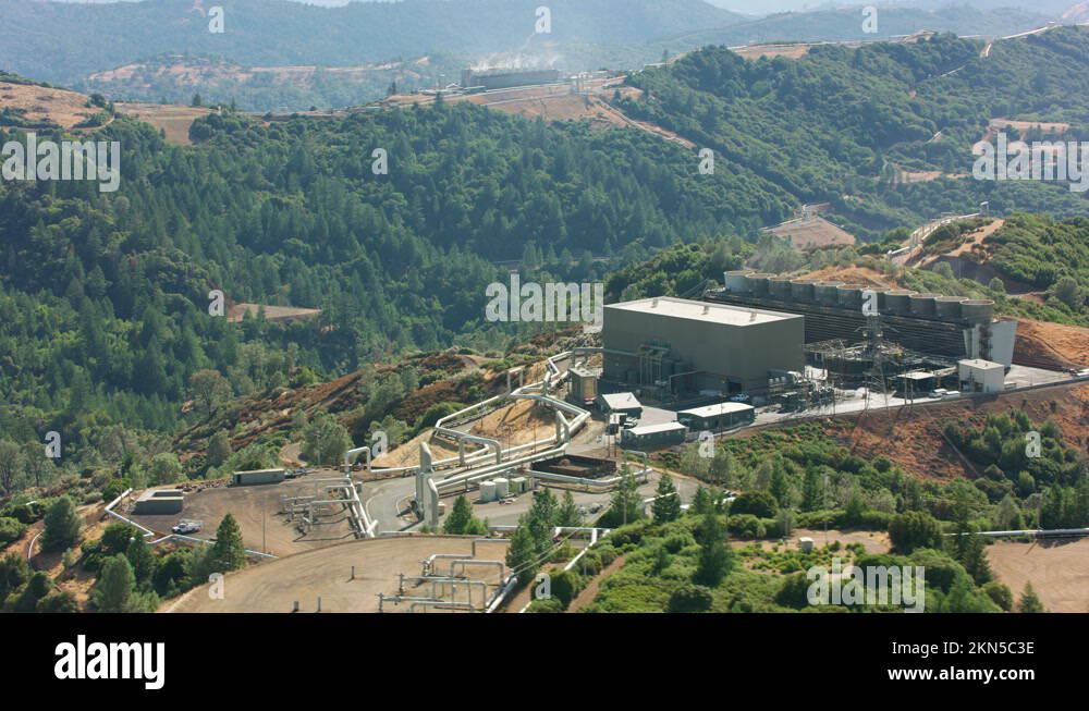 Geyserville, California circa-2021: Aerial view of Geothermal power ...