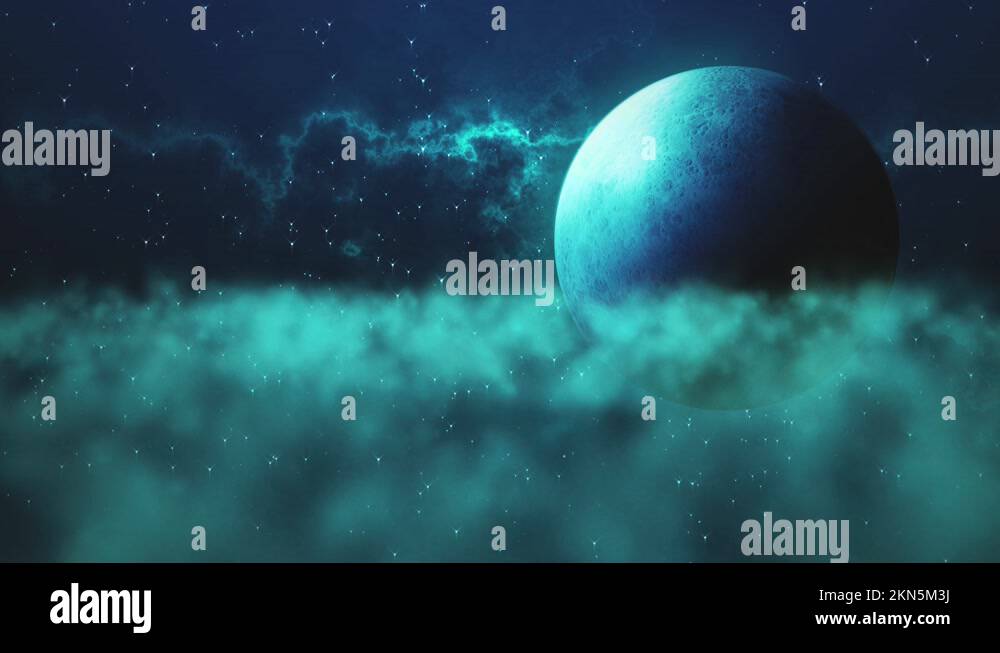 Dark Blue Spooky Above The Clouds Moon And Nebula Starry Night Sky ...