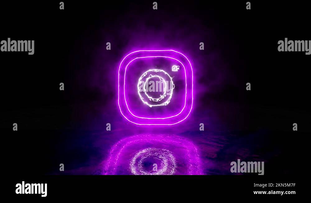 Instagram Logo Animation, If Logotype Animated In 4k, Neon Glowing 