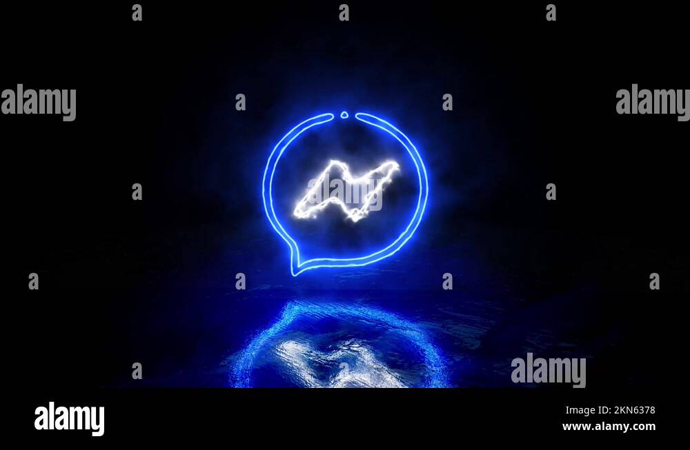Messenger logo animation, msg logo animated in 4k 60fps, neon glowing ...
