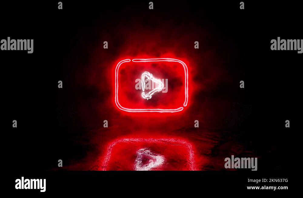 Youtube logo animation, yt logotype animated in 4k, neon glowing Stock ...