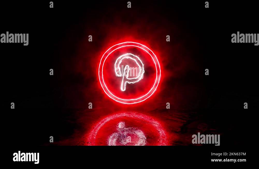 Pinterest logo animation. Pintrest logo animated in 4k 60fps, neon ...