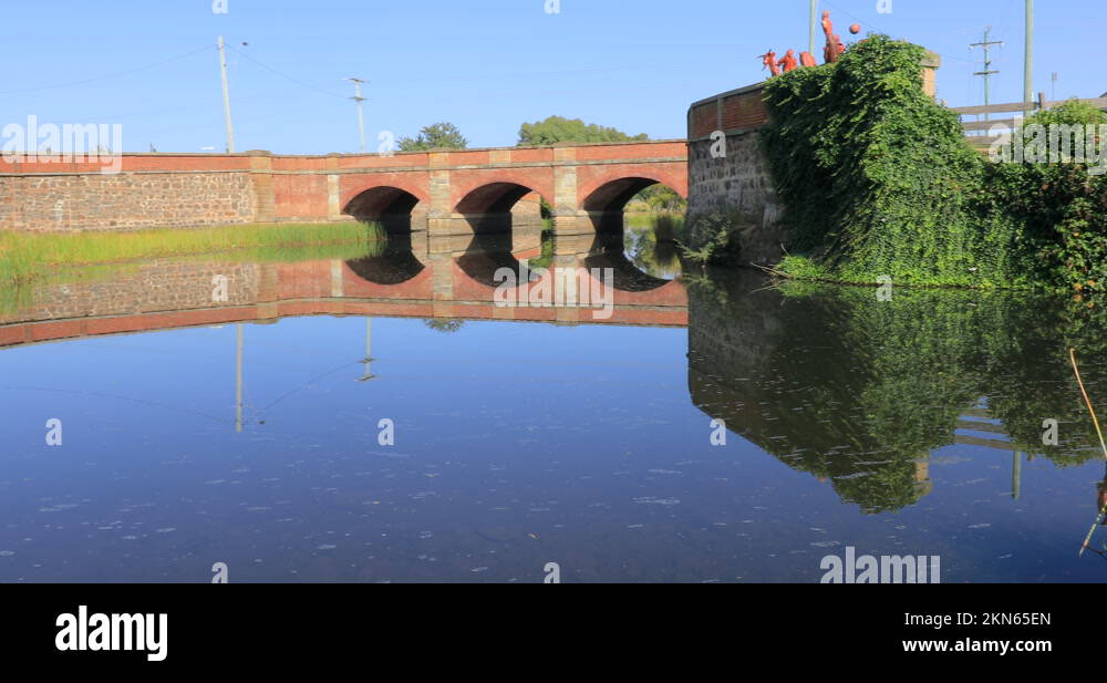 Red Bridge, built in 1838 by convict labour, Campbell Town, Tasmania ...