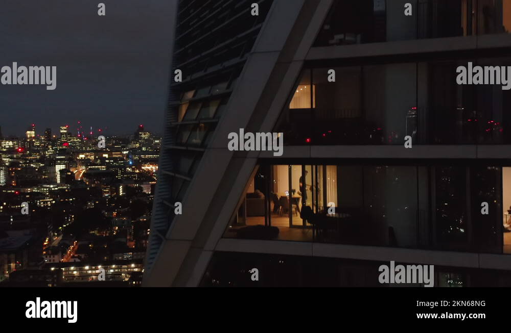 High rise apartment building at night Stock Videos & Footage - HD and ...
