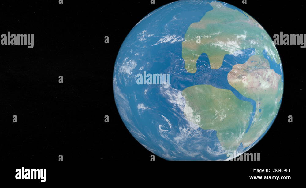 Earth planet with Laurasia and Gondwana continents from space with the ...