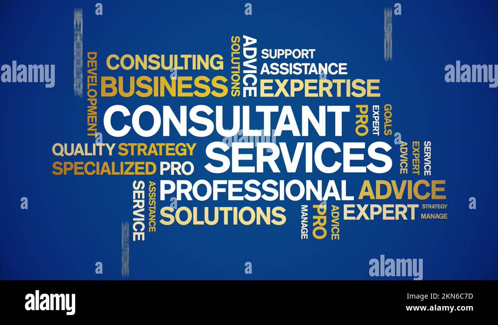 Consultant services animated word cloud,animation typography seamless ...