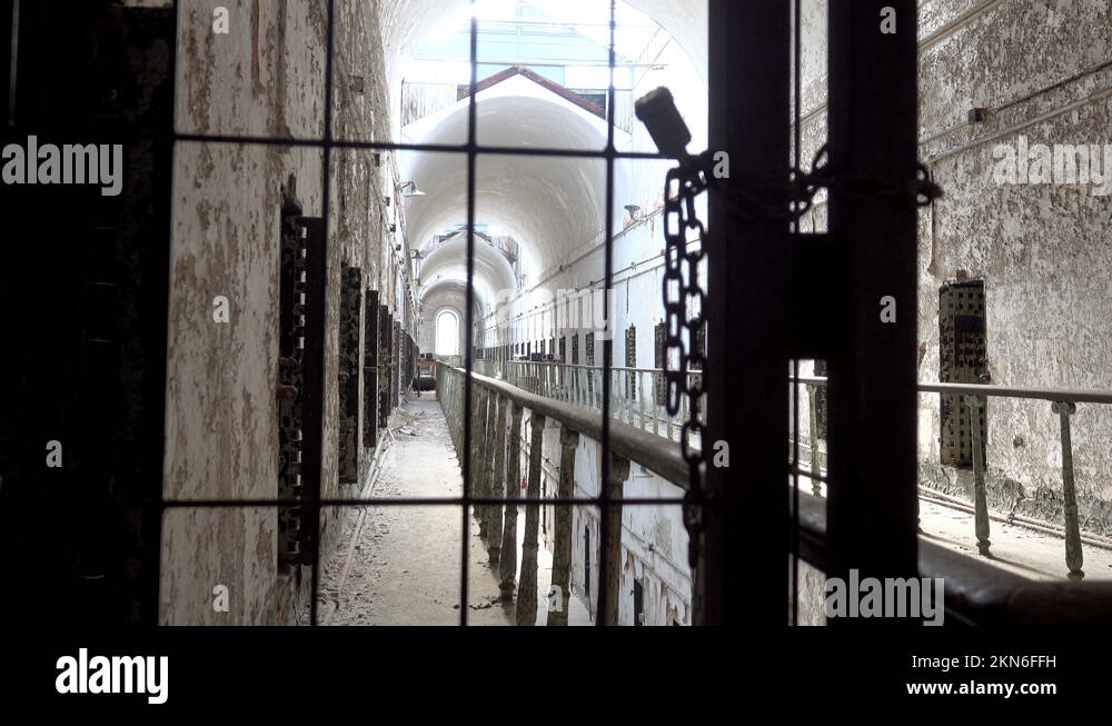 Locked gate leading into cellblock at Eastern State Penitentiary Stock ...