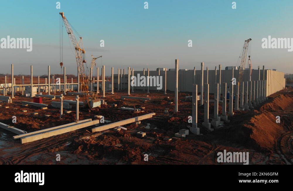 Panorama new modern development area construction site background Stock ...