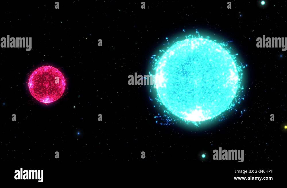 Highly realistic two stars surface with flares Stock Video Footage - Alamy