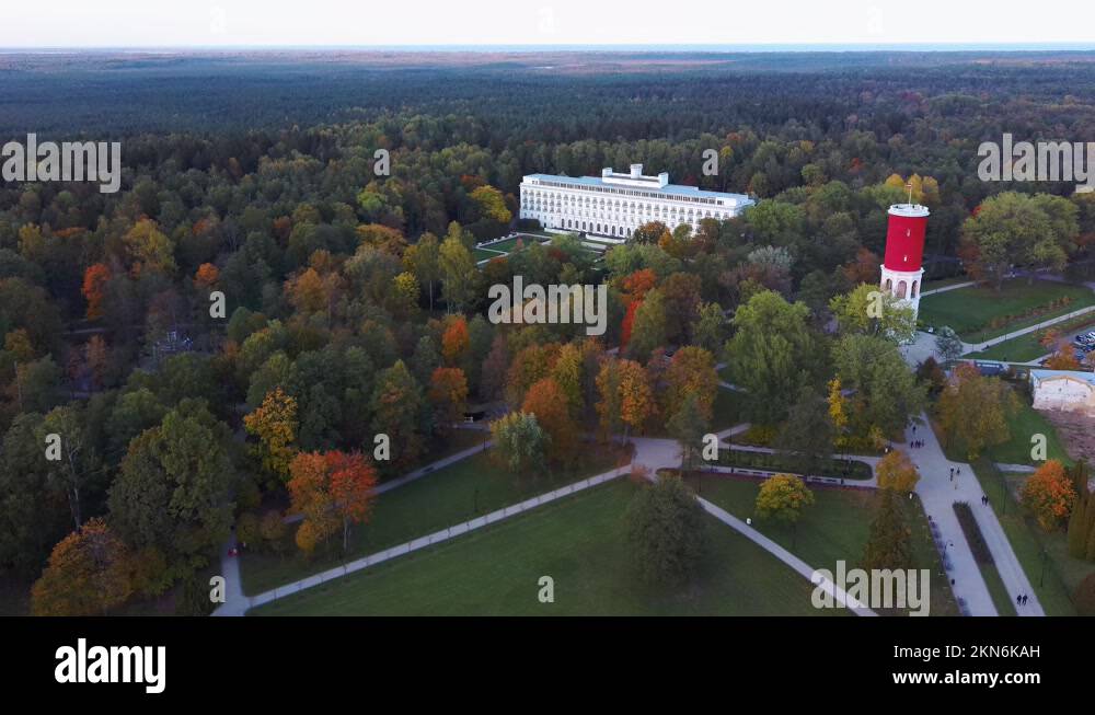 Kemeri Water Tower With Latvian Flag in the Kemeri Resort Park in ...