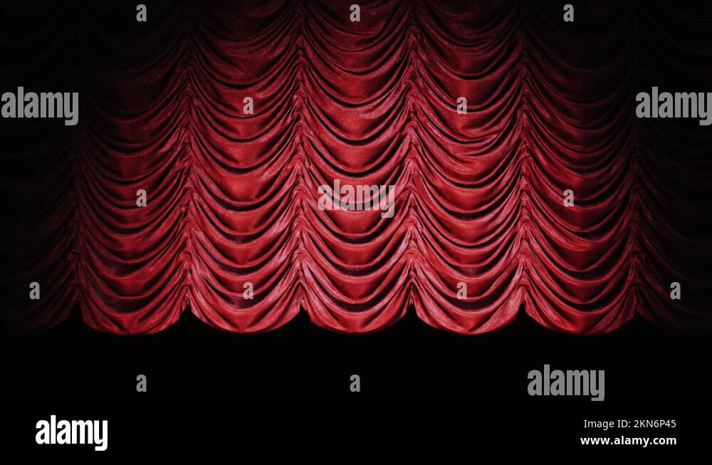 Cozy red velvet or denim Austrian stage curtain 3D animation with alpha ...
